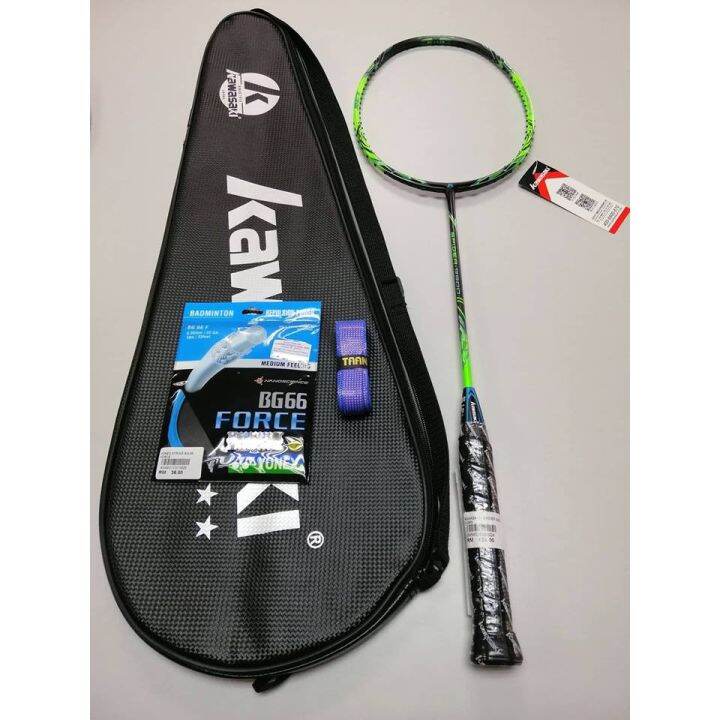 Kawasaki Spider 9900II (3U/G1) with String&Grip Badminton Racket | Lazada