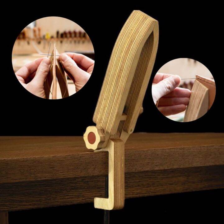 Pony Wooden Stitching Leather Clamp Tool for Leathercraft Pengepit Kayu ...