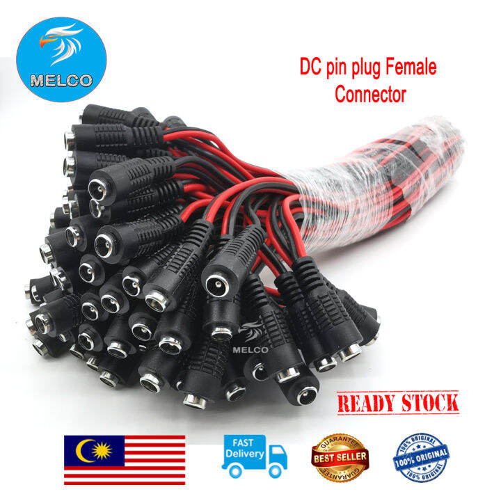 DC Female Power Socket Plug With Cable 5.5 x 2.1mm | Lazada
