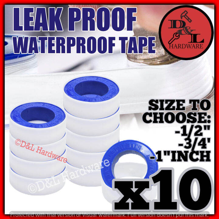 D-1206 10ROLLS Plumbing Thread Seal Tape 10Meter (1/2, 3/4, 1inch ...