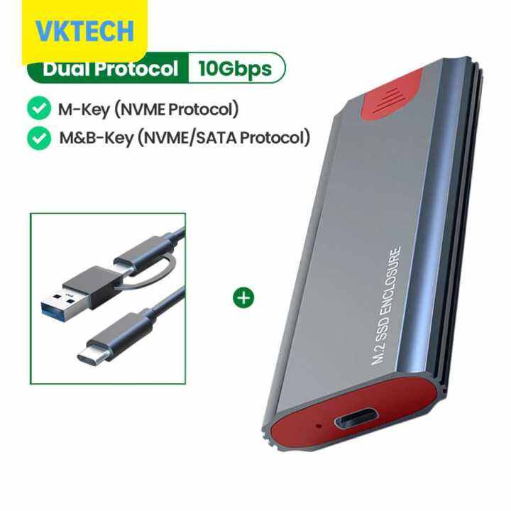 Dual Protocol M2 Ssd Case M.2 To USB Type C Nvme Enclosure Mobile Hard ...