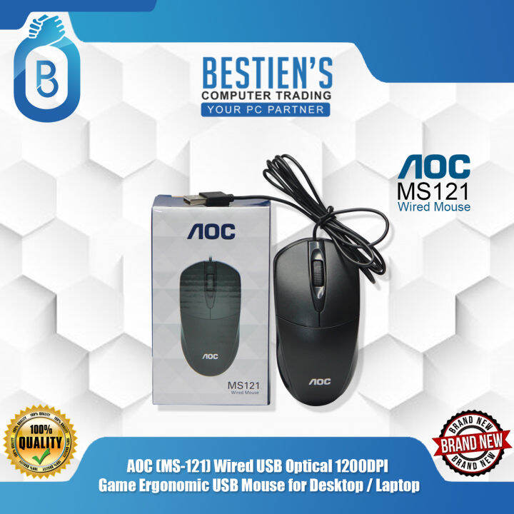 AOC (MS-121) Wired USB Optical 1200DPI Game Ergonomic USB Mouse for ...
