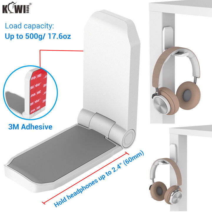 Kiwifotos 3M Adhesive Mount Headphone Holder Hook Earphone Hanger, Desk ...