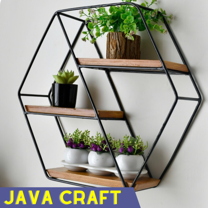 Rak Dinding Hexagonal - Rak Dinding - Dekorasi Dinding | Lazada Indonesia