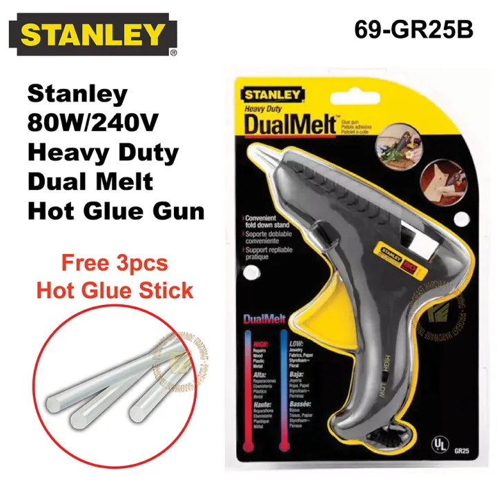 STANLEY 80W/240V Heavy Duty DualMelt Hot Glue Gun (69-GR25B) | Lazada
