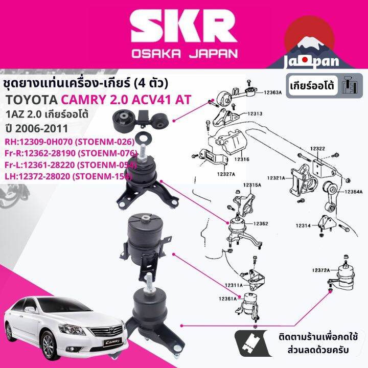 [SKR Japan] ยาง แท่นเครื่อง แท่นเกียร์ สำหรับ Toyota Camry ACV41 2.0 AT ...