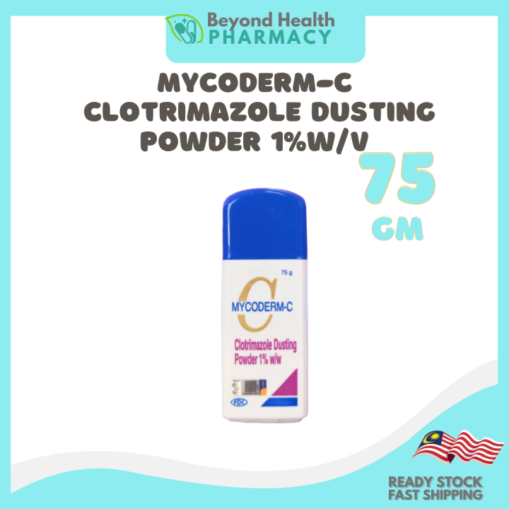 MYCODERM-C CLOTRIMAZOLE POWDER 75G (BEDAK ANTIFUNGAL) | Lazada