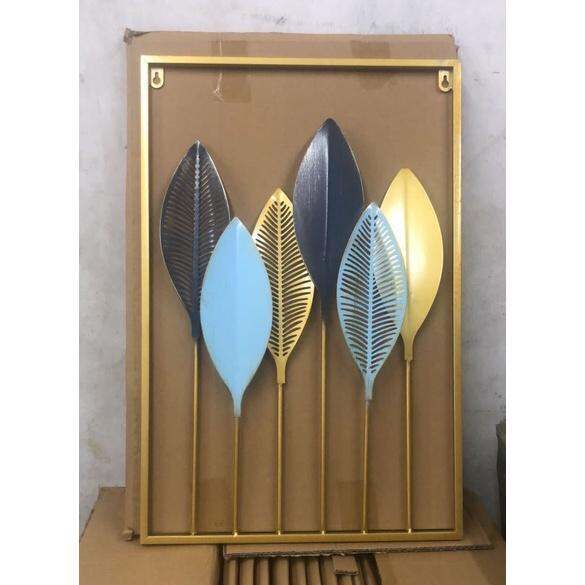 WALLDECOR HIASAN DINDING BESI FRAME METAL GOLD DAUN GINKO - Jamur ...