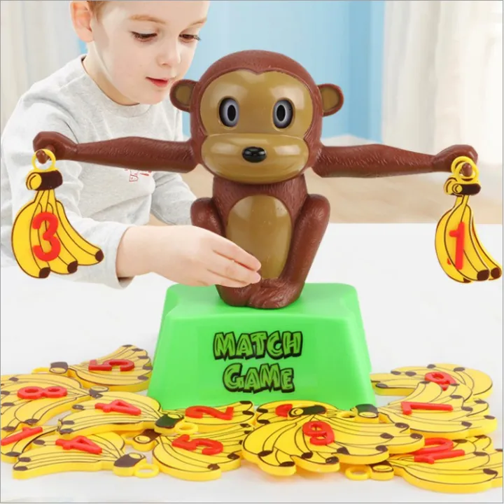 Math Match Game Board Toys Monkey Cat Match Balancing Scale Number ...