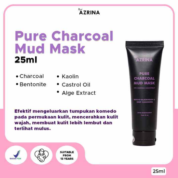 AZRINA PURE CHARCOAL MUD MASK 25ML | Lazada Indonesia
