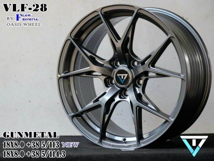 ล้อแม็กใหม่ - VLF 28 - สีGUNMETAL - ขอบ18 ล้อเบา - งาน OASIS (18 x 5รู113) - หน้ากว้าง 8.5 x 8.5 ...