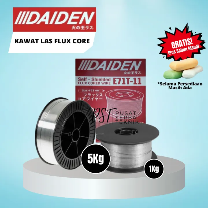 Kawat Las CO2 Flux Core Wire u/ Migi 130 MIG 0,8mm E71T-11 DAIDEN | Lazada Indonesia