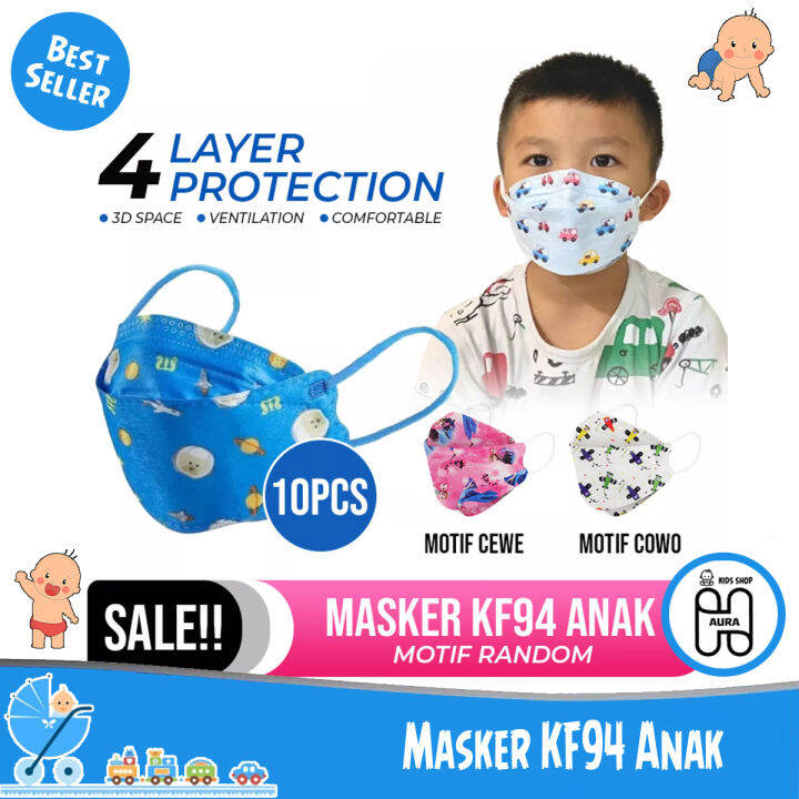 Masker KF94 Kids 4 PLY / Masker KF94 Anak 4 PLY KOREA KF 94 ANAK ...