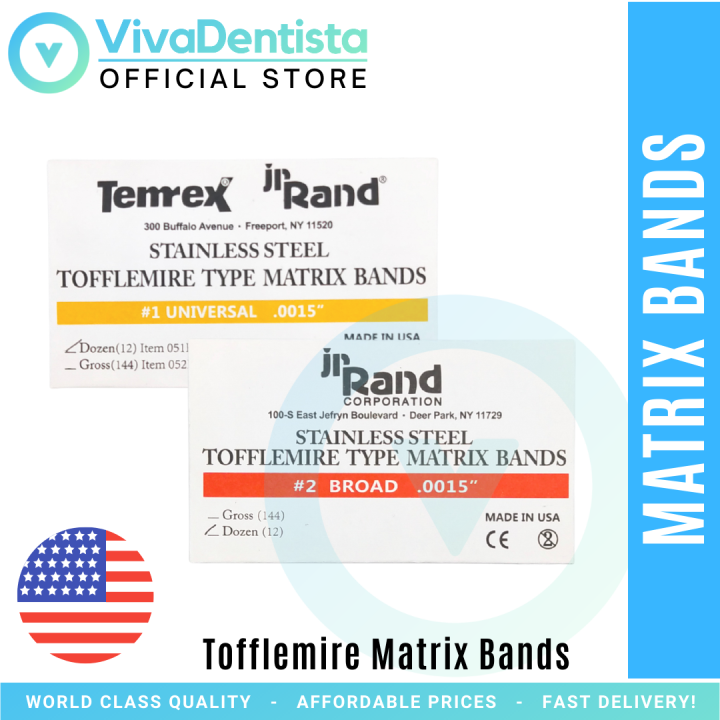 Dental Tofflemire Matrix Bands Stainless Steel Temrex JR Rand USA ...