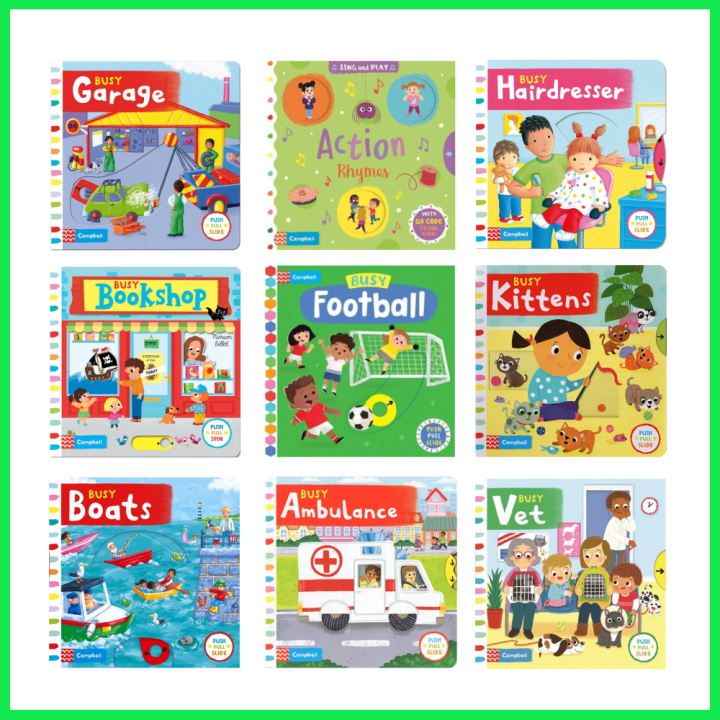 【SG Stock】Campbell busy book Series ，push pull slide Interactive board ...