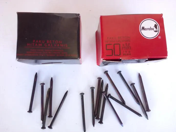 PAKU BETON HITAM MARABU/STEEL FIXING PINS/PAKU GALVANIS BLACK/PAKU ...