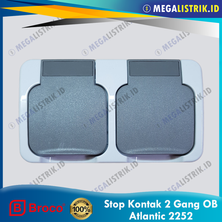 BROCO STOP KONTAK 2 GANG OB ATLANTIC / HEAVY DUTY DOUBLE SOCKET OUTLET ...
