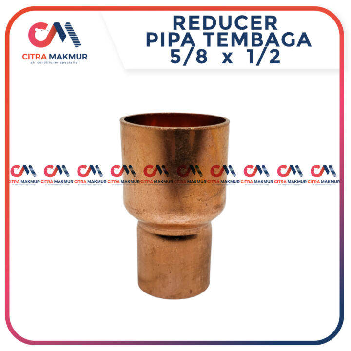 Reducer Shock 5/8 x 1/2 Inch Pipa Tembaga Sok Sambungan Las Fitting Penyambung AC Inci Inchi ...