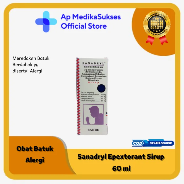 Sanadryl Expectorant Sirup 60 ml - Obat Batuk Pengencer dahak | Lazada Indonesia