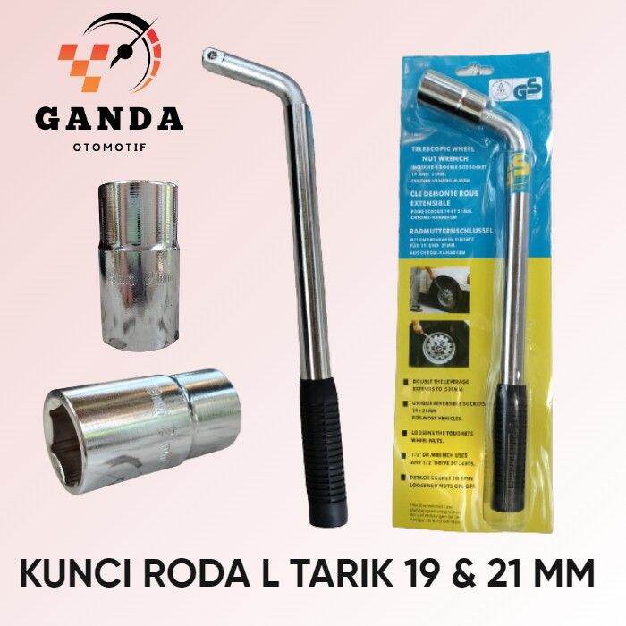 KUNCI RODA BAN MOBIL MODEL TARIK KOMPLIT SOCK UKURAN 19 MM & 21 MM ...