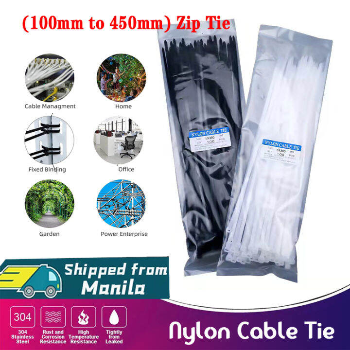 100PCS/PACK Durable Nylon Cable Tie Dupont PA66 (100mm to 450mm) Zip Tie | Lazada PH