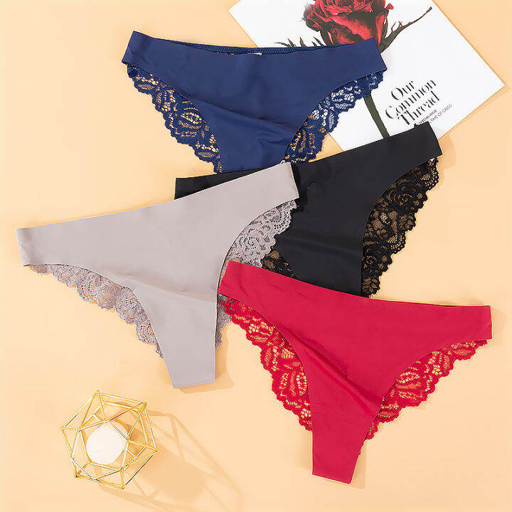 2pcsset Lace Panties Seamless Womens Underwear Soft Sexy Lingerie Intimate Hollow Out