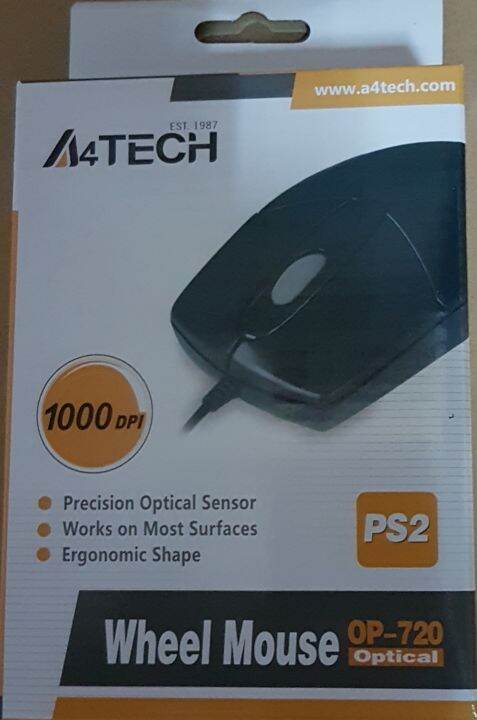A4TECH OP-720 PS2 Optical Wheel wired Mouse Black 1000 DPI Plug and ...