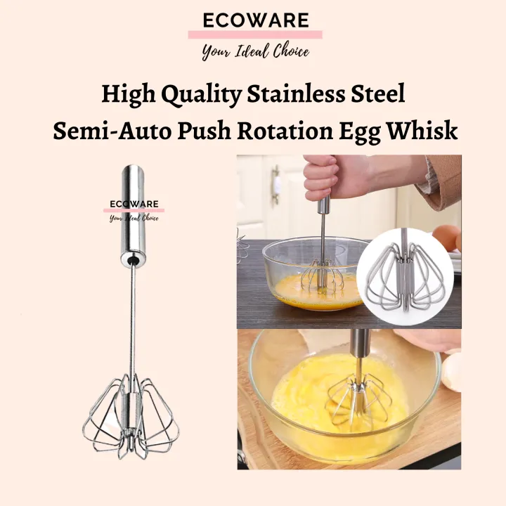 Stainless Steel Semi Auto Egg Whisk / Egg Beater / Pemukul Telur Semi ...