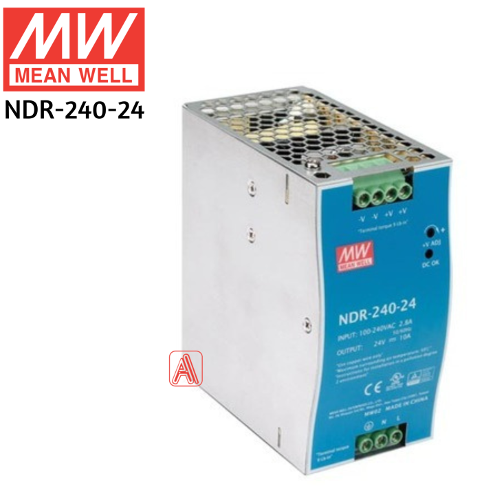 Mean Well NDR-240-24 240W 24V 10A Meanwell Din Rail Type Power Supply ...
