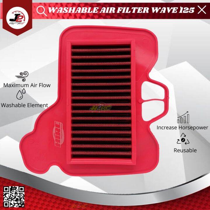 MOTORCYCLE HIRC WASHABLE AIR FILTER WAVE125 | Lazada PH