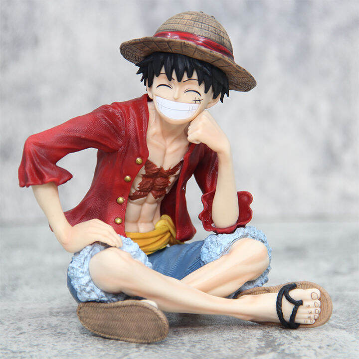 One Piece Luffy Action Figure Sitting and Smile Model Dolls Toys For ...