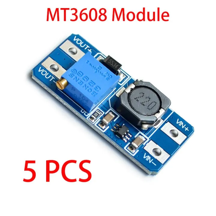 โมดูลจ่ายไฟเครื่องแปลงสเต็ปอัพ DC-DC MT3608,บอร์ดเพิ่มกำลังเอาต์พุตสูง ...