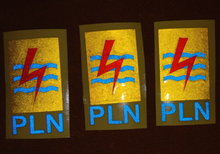 CUTTING STICKER LOGO PLN + TULISAN PLN - BAHAN REFLECTIFE - NYALA ...