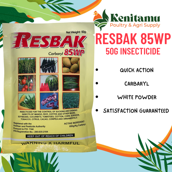RESBAK 85WP (50g) CARBARYL INSECTICIDE BY: VANHAWK CHEMICALS SAME AS ...