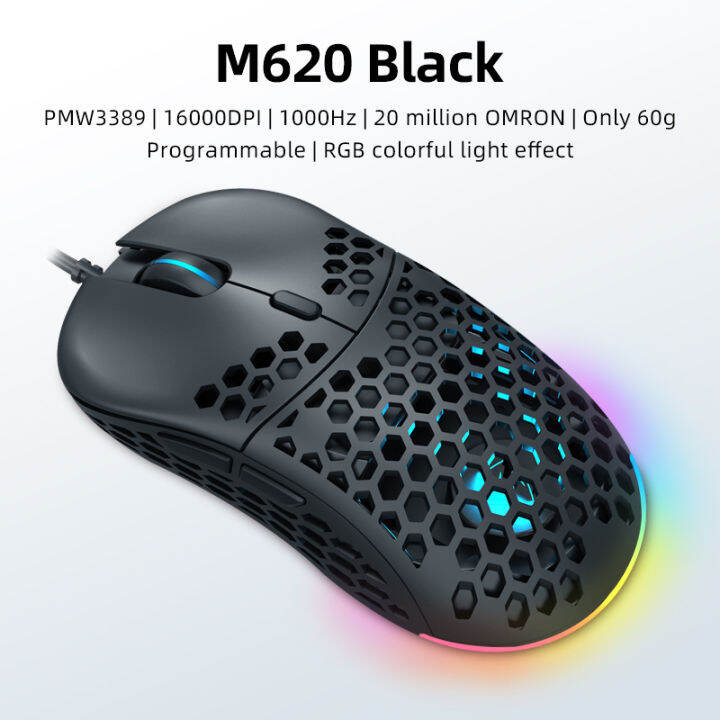 Machenike M6 Gaming Mouse RGB PMW3389 Computer Mouse Gaming 16000DPI Programmable Adjustable PC ...