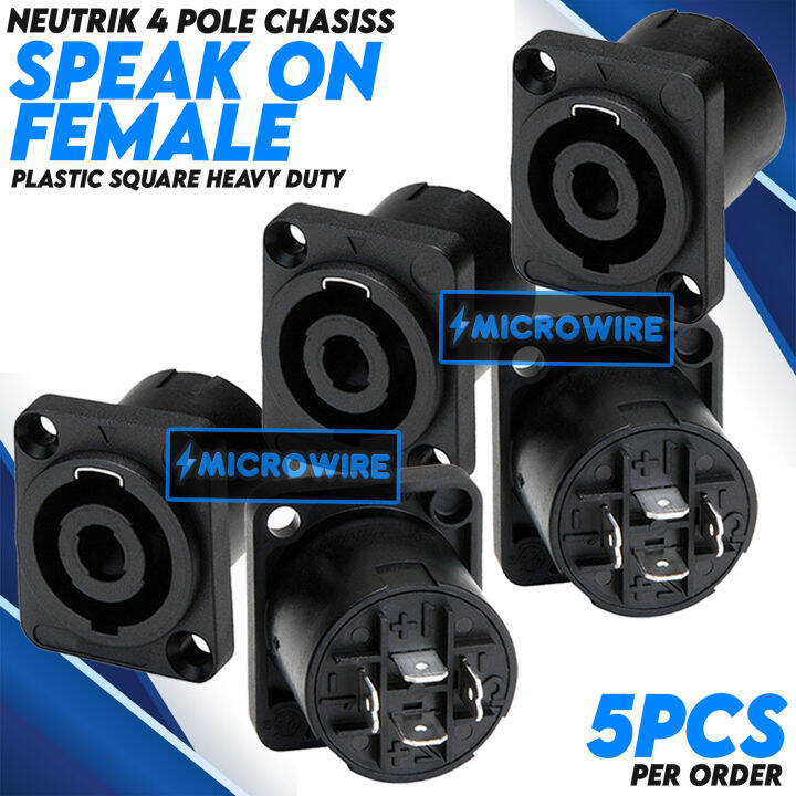 5PCS NEUTRIK Speakon Female Jack Cable 4-pole Audio Speaker Panel ...