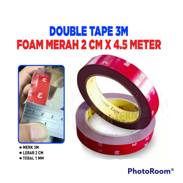 Double Tape 3m Merah 2cm Serbaguna | Lazada Indonesia