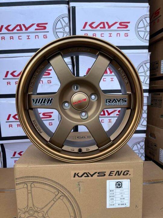 ล้อแม็กขอบ15 TE37 15x7.0 4รู100 ET+35 ราคา1หรือ4วง แยกขายได้ สีน้ำตาล ยี่ห้อ KAYS MODEL:1133T37 ...