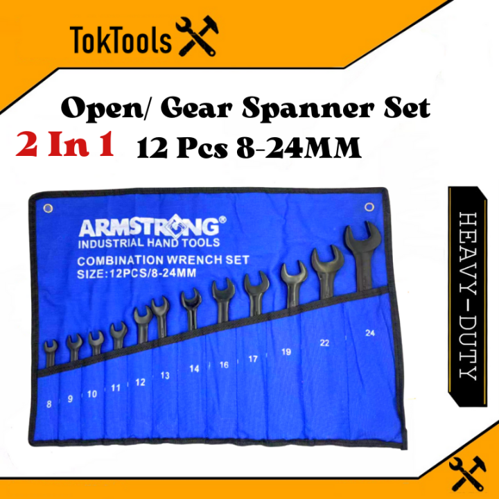 ARMSTRONG Black Back Combination Wrench Set Open / Gear Spanner Tools ...