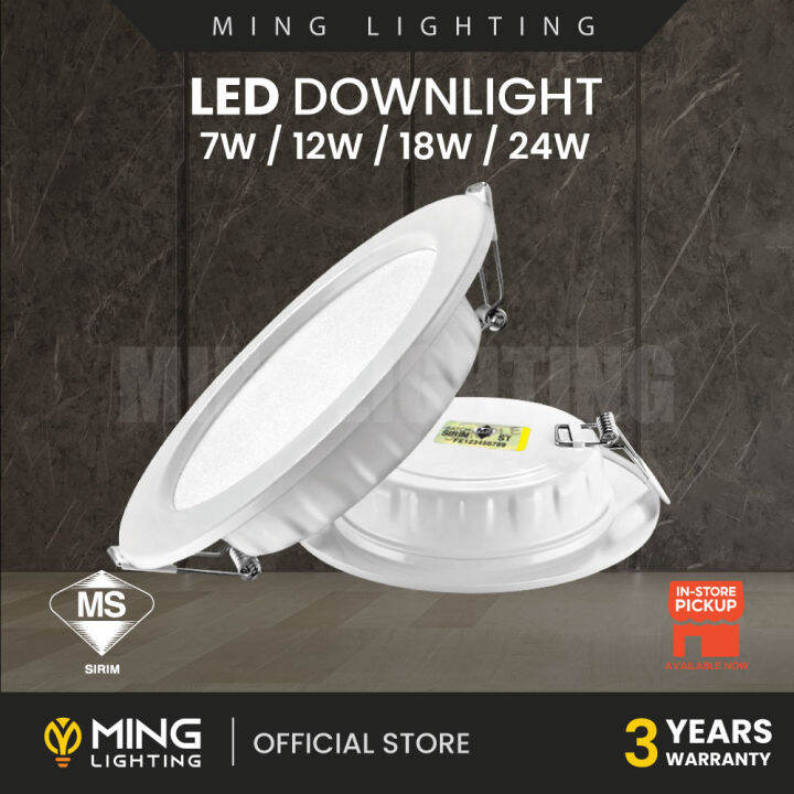 [SIRIM] LED Downlight 24W 18W 12W 7W Lampu Siling Rumah Round Down ...