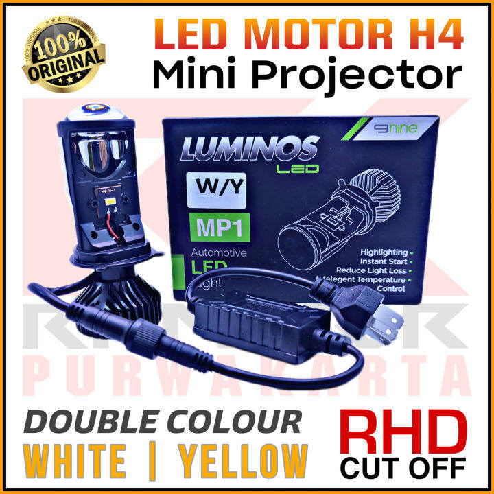 Luminos MP1 2 Warna Putih Kuning Lampu Led Mini Projector H4 Motor ...