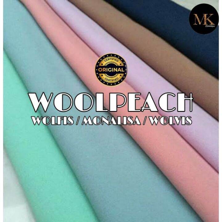 Kain Wolfis Meteran Polos Woolpeach | Lazada Indonesia