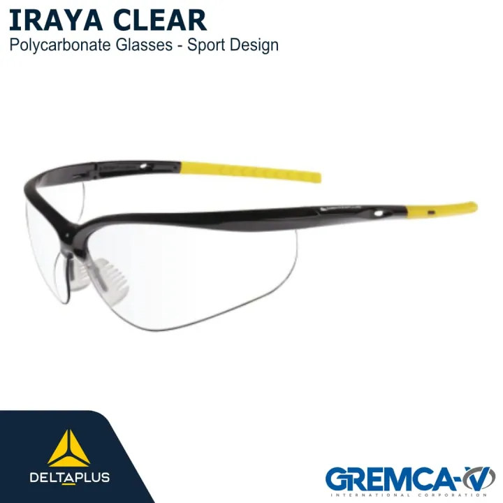 Delta Plus IRAYA CLEAR Safety Glasses Eyewear Protection Sport Design ...