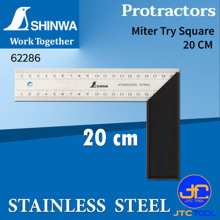 Shinwa ฉากสเกลสแตนเลส - Miter Try Square Stainless Steel Blade ...