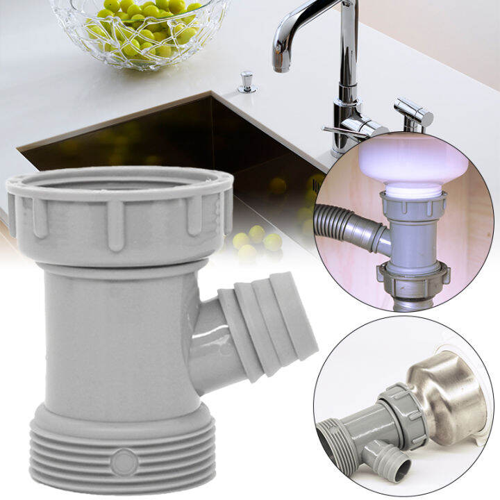 Sink Drain Pipe Adapter Y Shaped Kitchen Basin Sewer Branch Connector ...