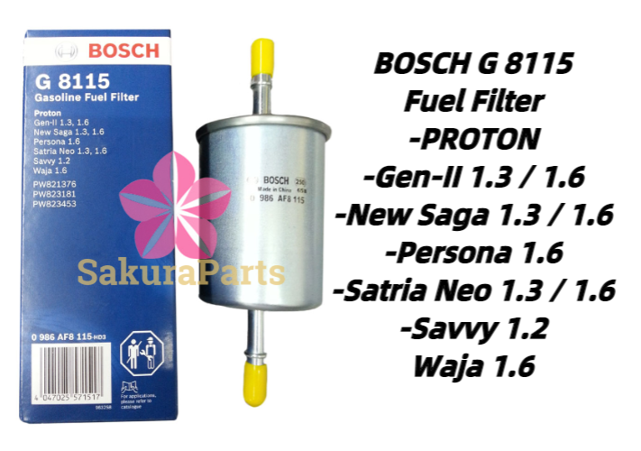 Bosch G-8115 Petrol Fuel Filter for Proton Gen2 / Saga / Persona ...