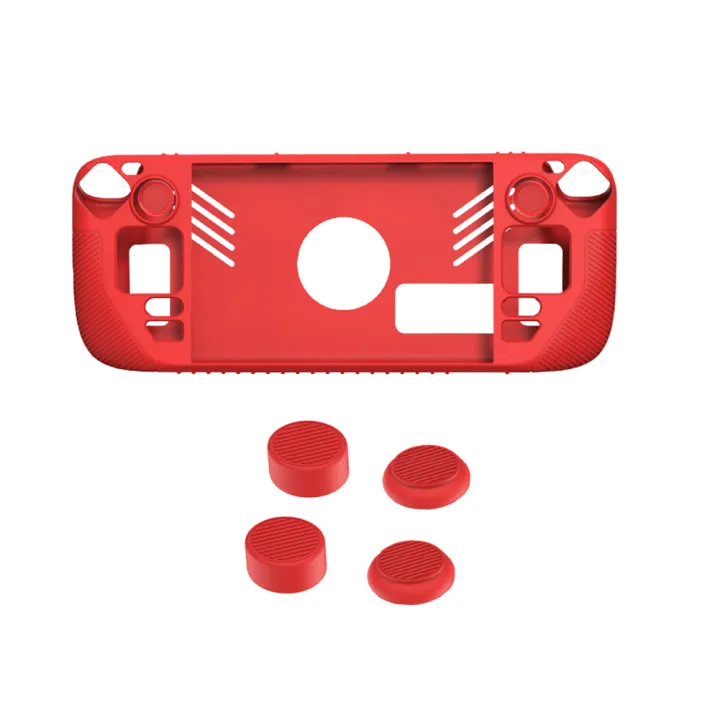 Silicone Handheld Console Cover + 4pcs Thumb Stick Caps Kit for Valve ...