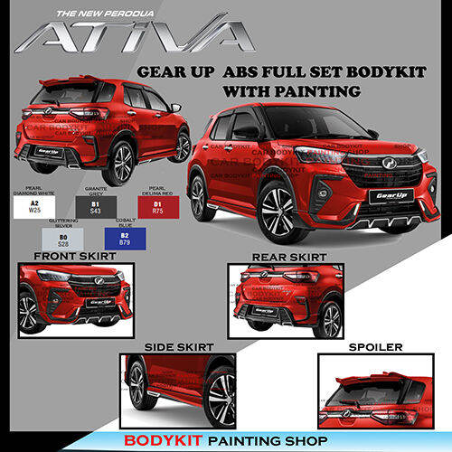 PERODUA ATIVA 2021 OEM GEAR UP LOOK FULL SET ABS BODYKIT WITH PAINT ...