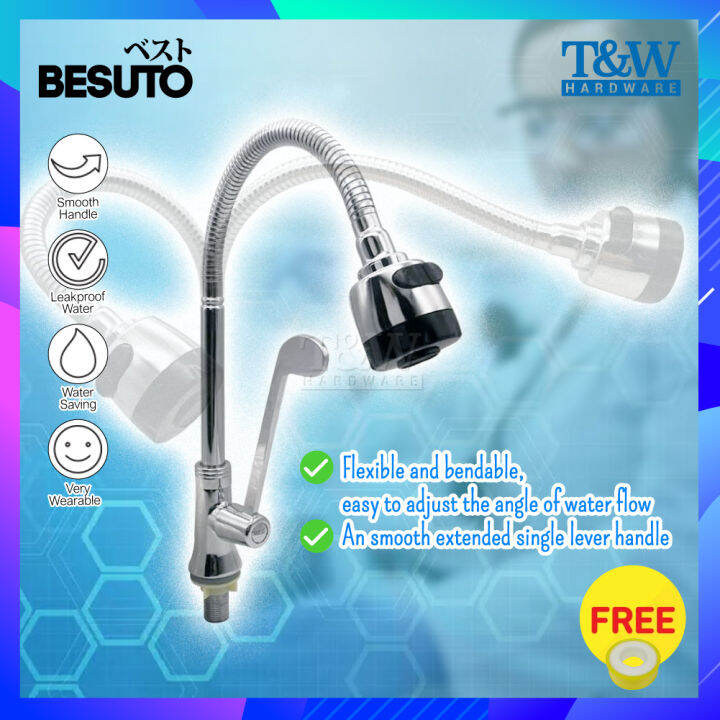 BESUTO Flexible Medical Lab Pillar Mounted Extended Single Lever Basin ...
