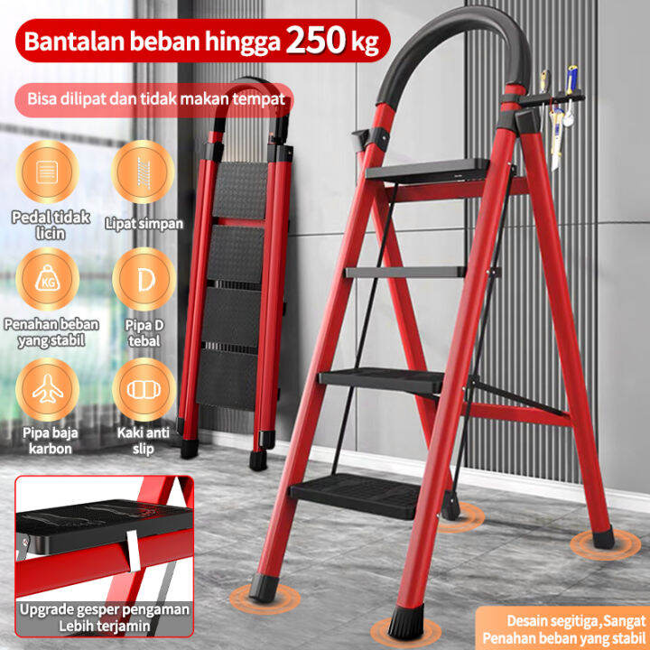 3-6 Step Tangga Lipat Multifungsi / Baja Karbon Tebal Anti Licin ...